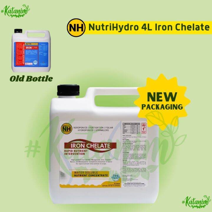 Iron Chelate Plus NutriHydro 4L 4 Liters for Hydroponics / Potted ...
