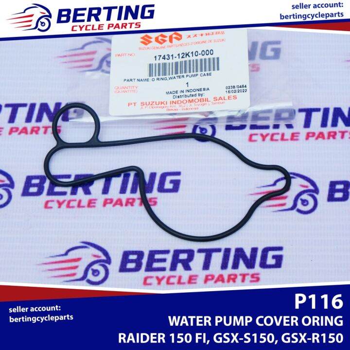 SGP ORING WATER PUMP COVER Suzuki Raider 150 FI, GSX-S150, GSX-R150 Genuine 17431-12k10-000 ...