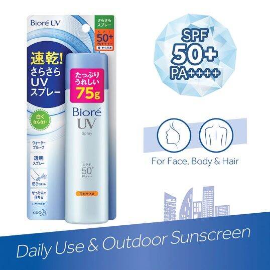 Biore UV Perfect Spray SPF 50+ PA++++ Sunscreen 75g | Lazada