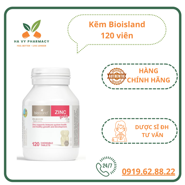 Viên uống bổ sung Kẽm Bioisland ZinC for kids 120 viên | Lazada.vn