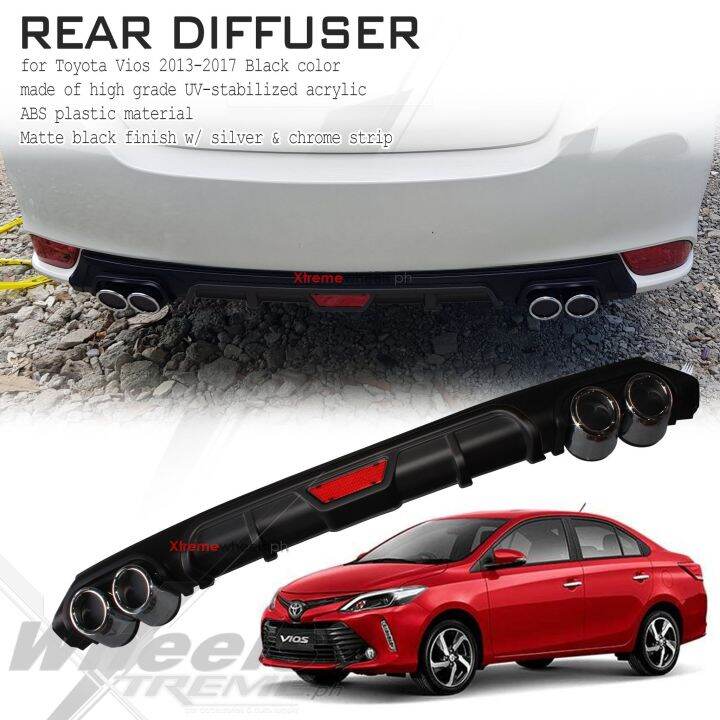 Toyota Vios 2013-2017 Rear Bumper Lip / Rear Diffuser Black ( vios ...
