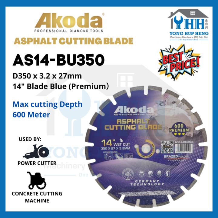14" AKODA Asphalt Road Cutting Blade (Premium) - AS14-BU350 | Max ...