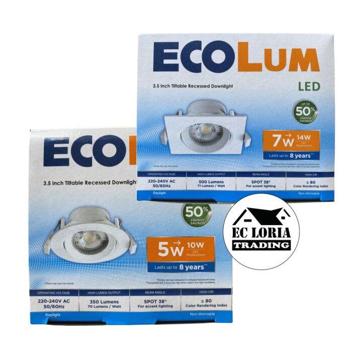 Ecolum 3.5 Inch Recessed Ceiling Tiltable LED Downlight 5W and 7W ...