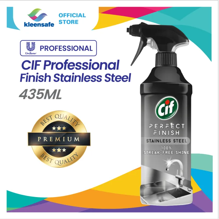 Kleensafe X Unilever Professionals Cif Perfect Finish Stainless Steel Cleaner Spray 435ml ...