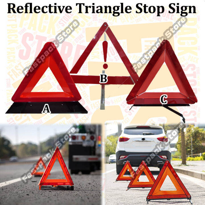 Reflective Foldable Road Emergency Red Triangle Roadside Car Emergency ...