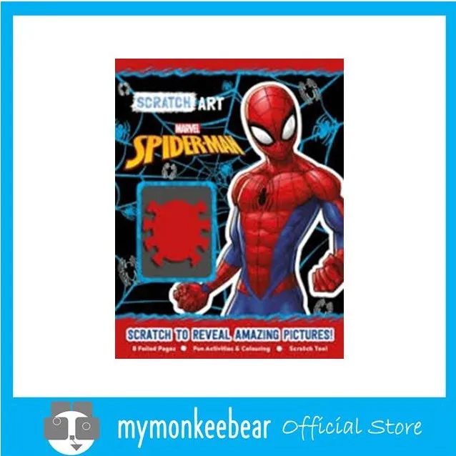 Marvel Spiderman Awesome Scratch Art Activity Book With Spider Shaped ...