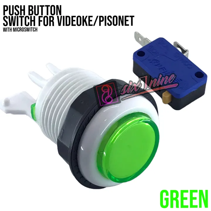 Push Button Switch GREEN With Microswitch For Videoke & Pisonet Heavy ...