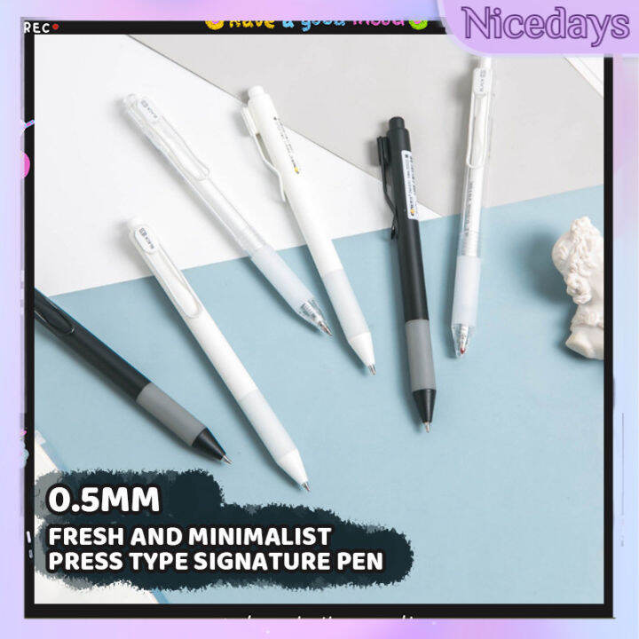 Nicedays🍒Pena Tinta Gel Jenis Tekan Sederhana Sederhana Kecil 0.5mm ...