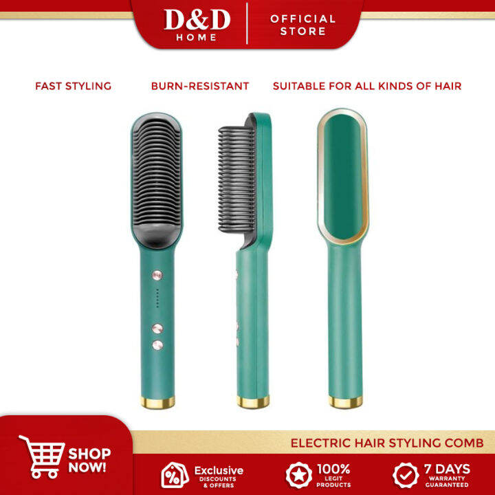 D&D Home | Hair Styling Comb Straightener | Temperature Control Hair ...
