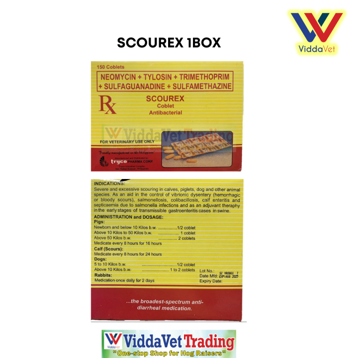 1 BOX TRYCO SCOUREX ANTI SCOURING COBLETS FOR ANIMALS 150 coblets ...