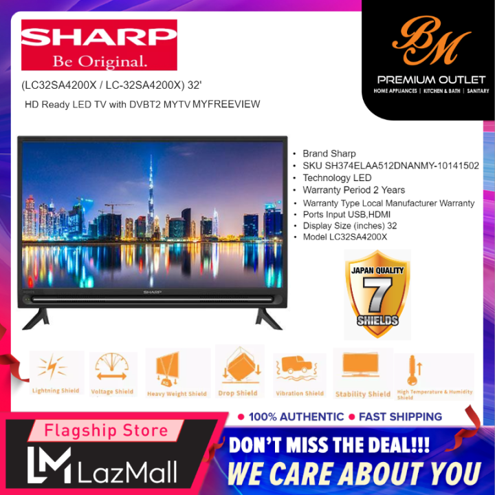 SHARP (LC32SA4200X / LC-32SA4200X) 32' HD Ready LED TV with DVBT2 MYTV ...