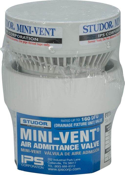 Studor Mini-Vent Air Admittance Valve, 1-1/2- or 2-Inch Connection ...