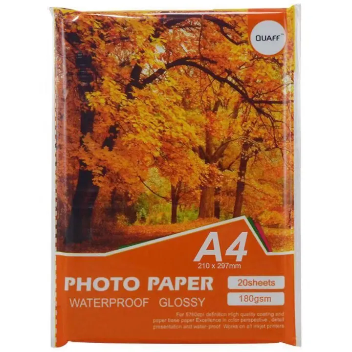 5 Packs Quaff Glossy Photo Paper Papers A4 20 sheets / pack, 180gsm ...