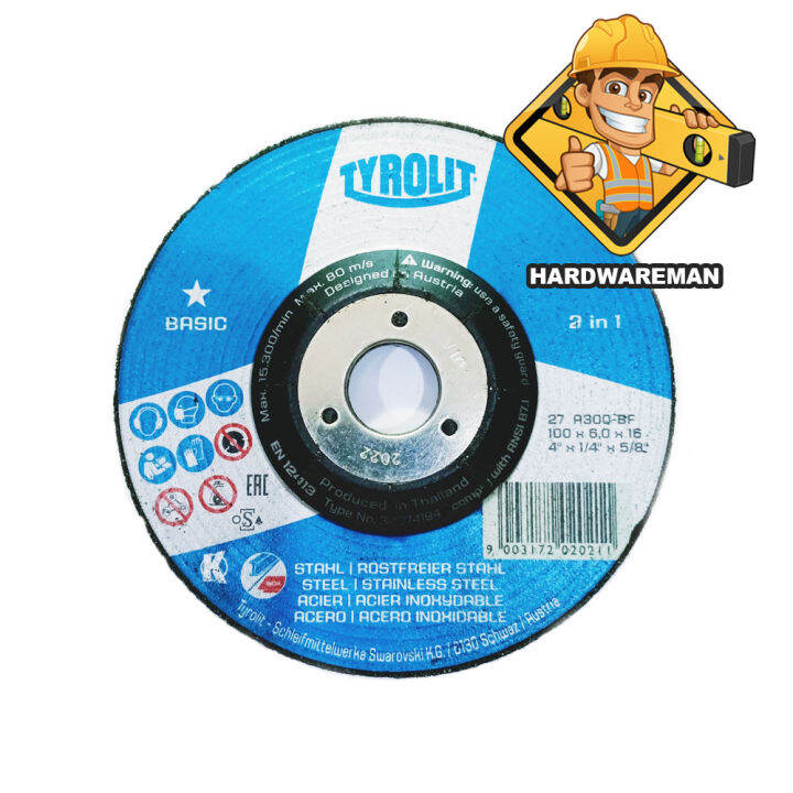 Tyrolit Grinding Disc 1/4 x 4" Basic Hardwareman | Lazada PH