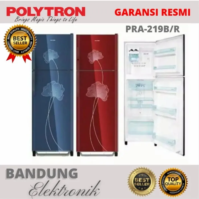 KULKAS POLYTRON PRB-219 B/R , PRB219B/R , kulkas 2 pintu polytron ...