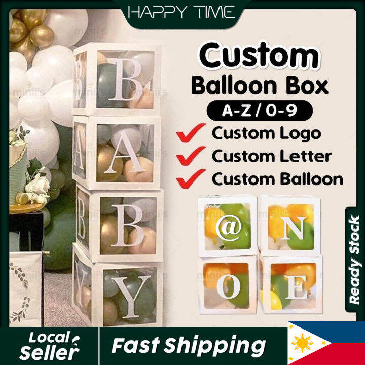 Balloon Box with Letter Transparent DIY Balloon Decoration Box Custom ...