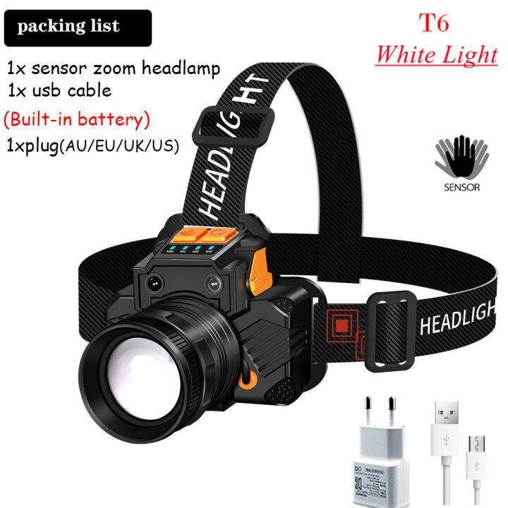 LED rechargeable Outdoor headlight Headlamp Flashlight Headlight ...