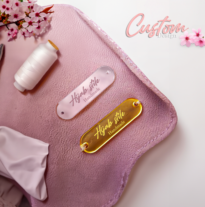PAKET 30pcs Label Hijab GOLD Label Hijab Akrilik Label Akrilik Lebel ...