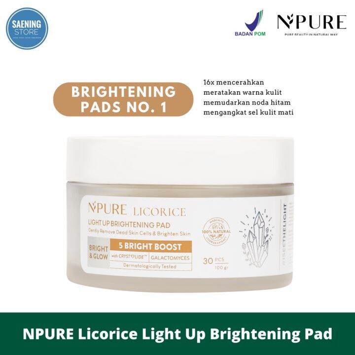 NPURE Brightening Exfoliating Pad Licorice / Light Up / Kapas Wajah ...