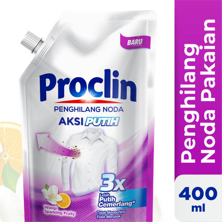 Proclin Aksi Putih Pouch 400 ml - Penghilang Noda Pakaian | Lazada Indonesia