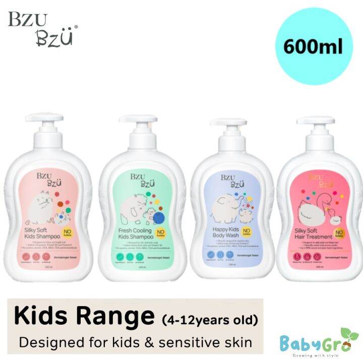 BZU BZU Kids Shampoo | Body Wash | Hair Treatment 600ml (4 ~12years ...