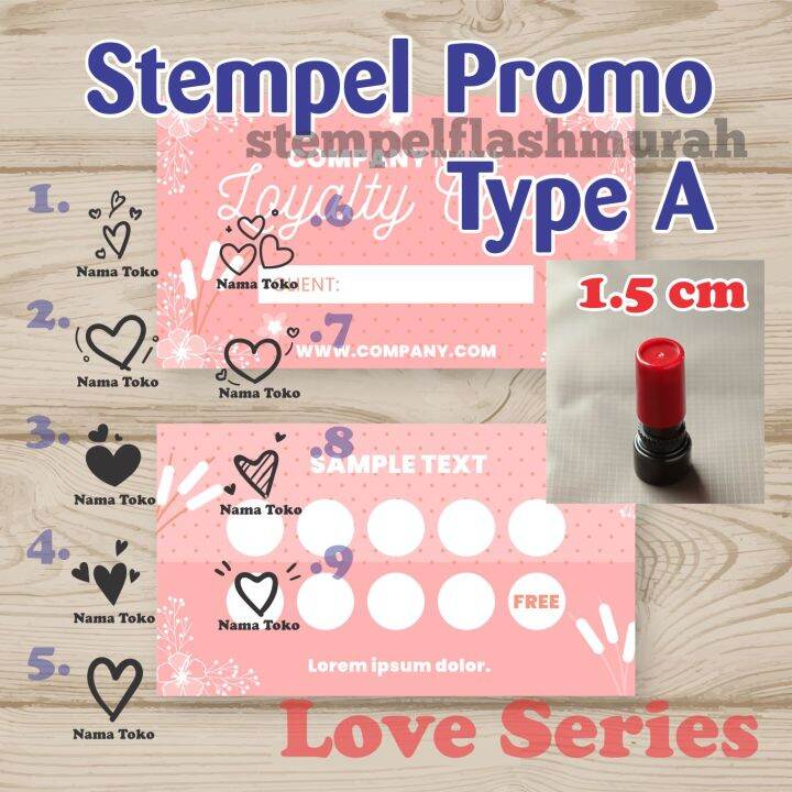stempel promo A kartu toko hearth hati love loyality reward member card ...