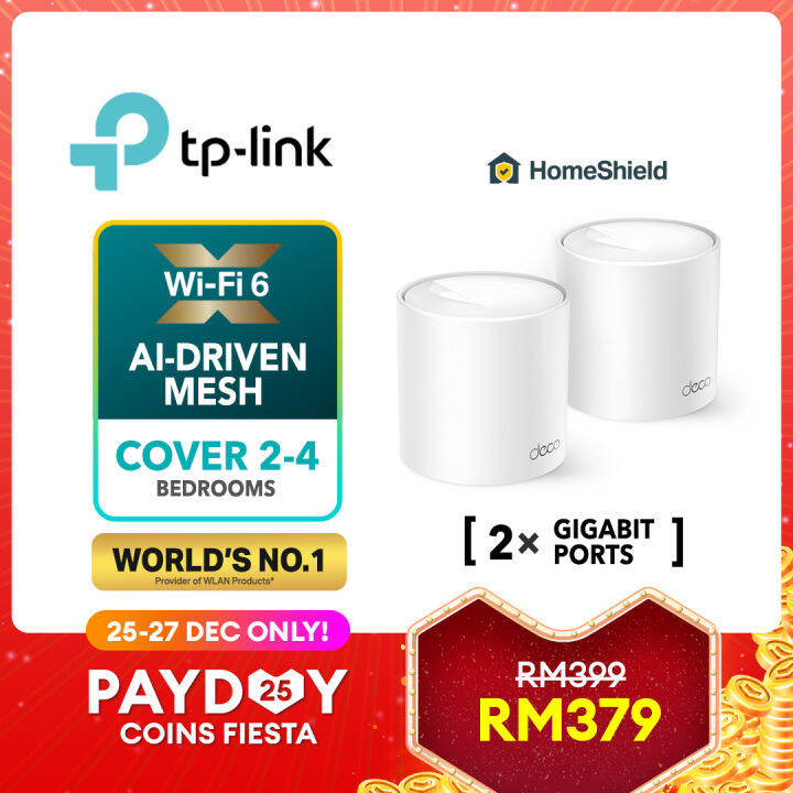 TP-Link AX1500 Whole Home AI-Driven WiFi 6 Mesh Router Deco X10 (1 / 2 ...