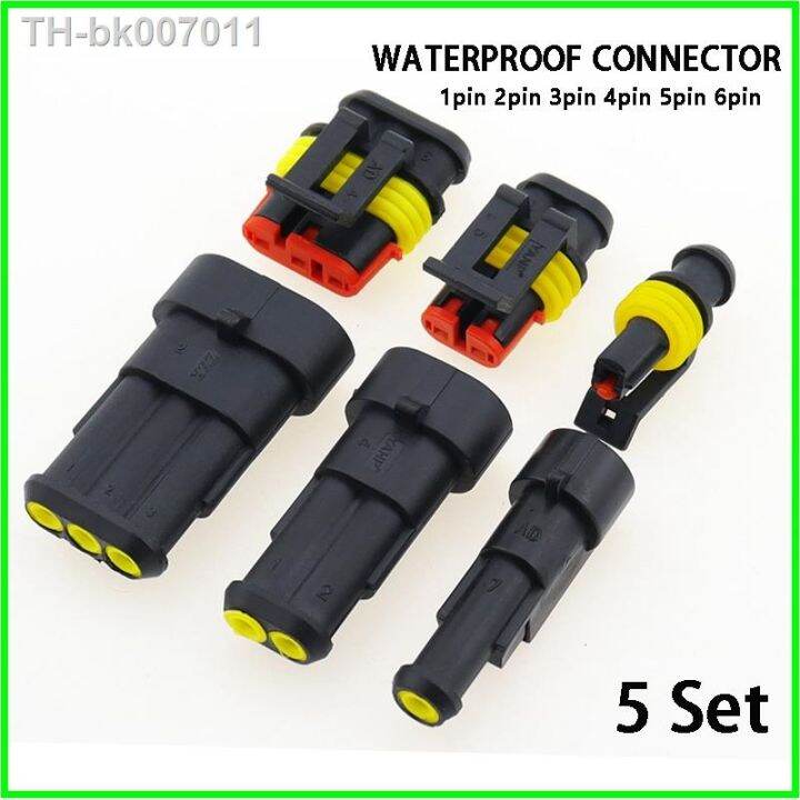 ☑☼⊙ 2set 5set Waterproof 1/2/3/4/5/6 Pin Way Seal Quad Bike 12A IP68 Electrical Automotive Wire ...