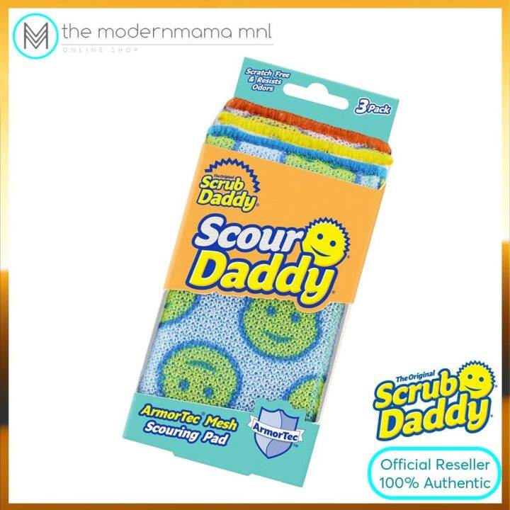Scrub Daddy Scour Daddy ArmorTec Mesh Scouring Pad 3 Pack Sponge ...