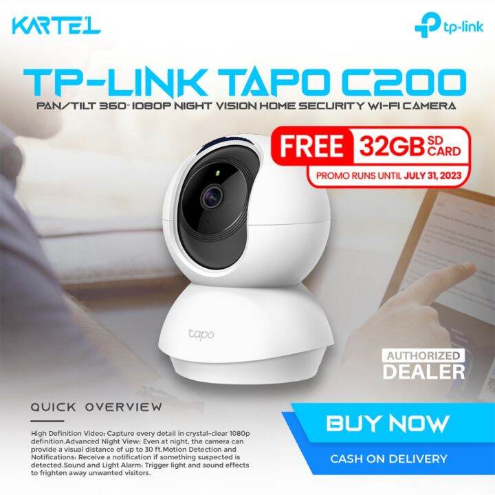 100 Authentic ☍ TP-LINK TAPO C200 360° 1080P Pan/Tilt Wi-Fi Camera WiFi ...