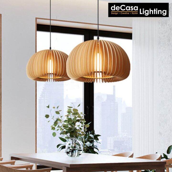 [D420MM] Decasa Lighting Muji Design Wood Pendant Light Indoor House ...