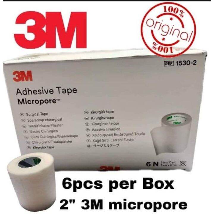 3M Micropore Surgical Tape 2 Inches ( 100 Original ) 6 pcs per Box ...