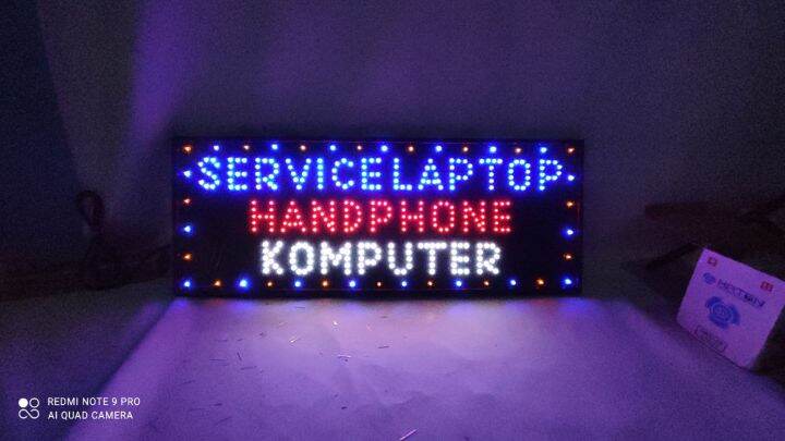 TULISAN LAMPU LED service laptop handphone komputer 80x30cm | Lazada ...