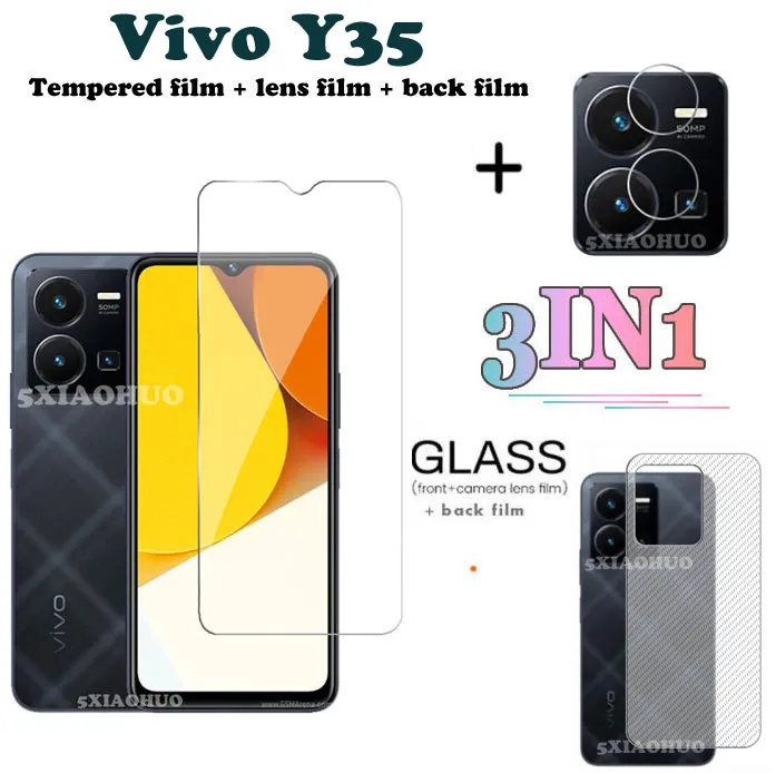 Vivo Y35 Tempered Glass Full Cover Screen Protector for Vivo Y02S Y01 ...