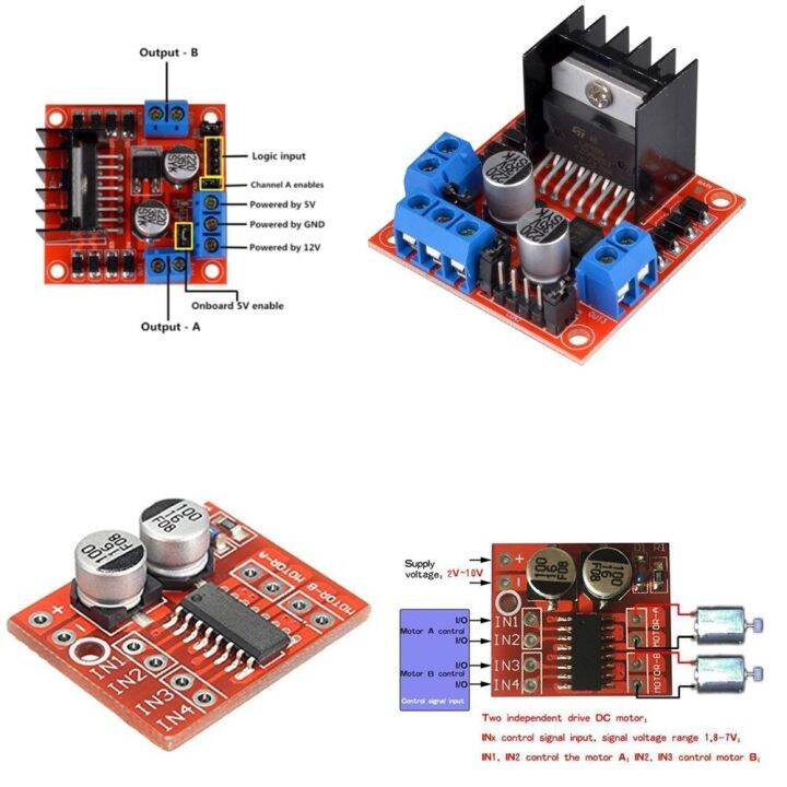 L298N driver board module L298 stepper motor smart car robot breadboard ...