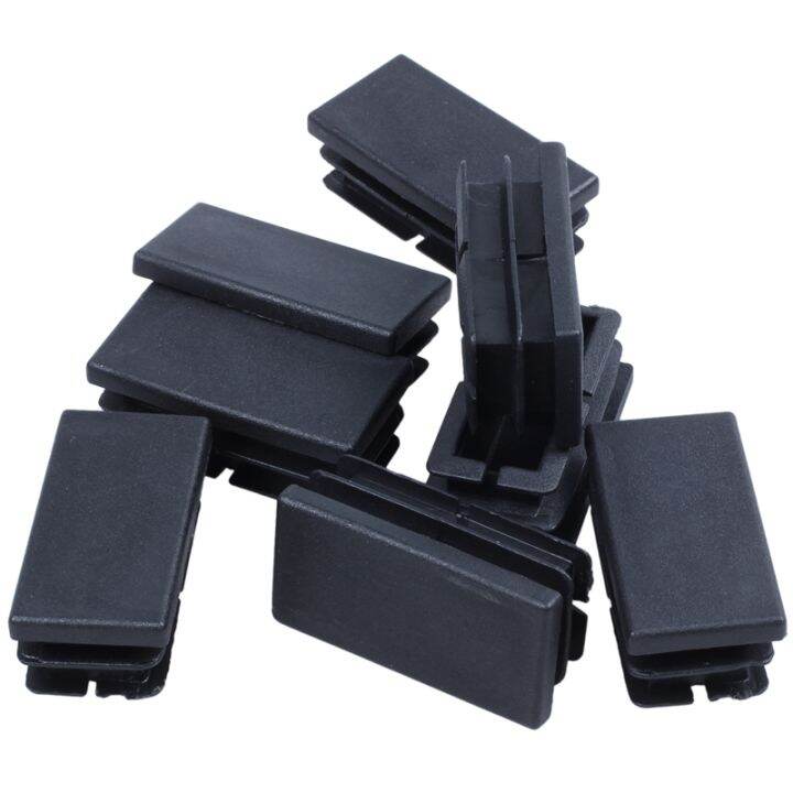8 Pcs Black Plastic Rectangular Blanking End Caps Inserts 20mm x 40mm ...