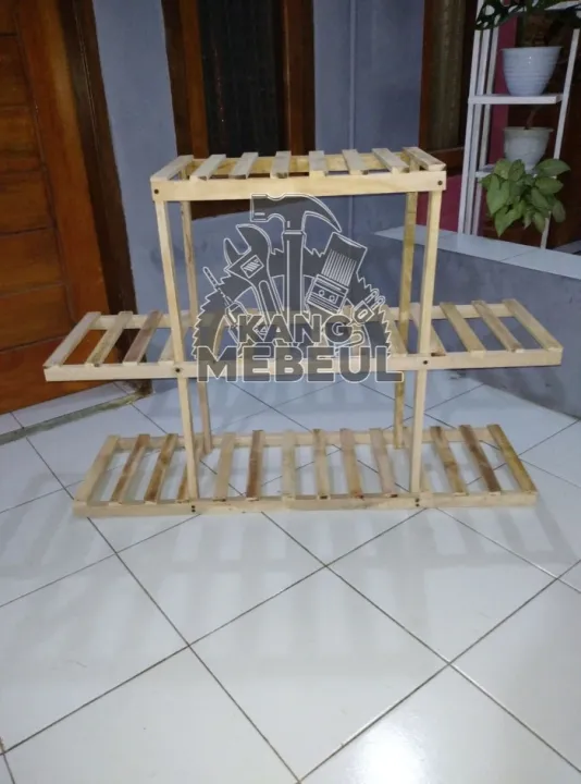 RAK BUNGA KAYU SUSUN MINIMALIS 100X30X70 | Lazada Indonesia