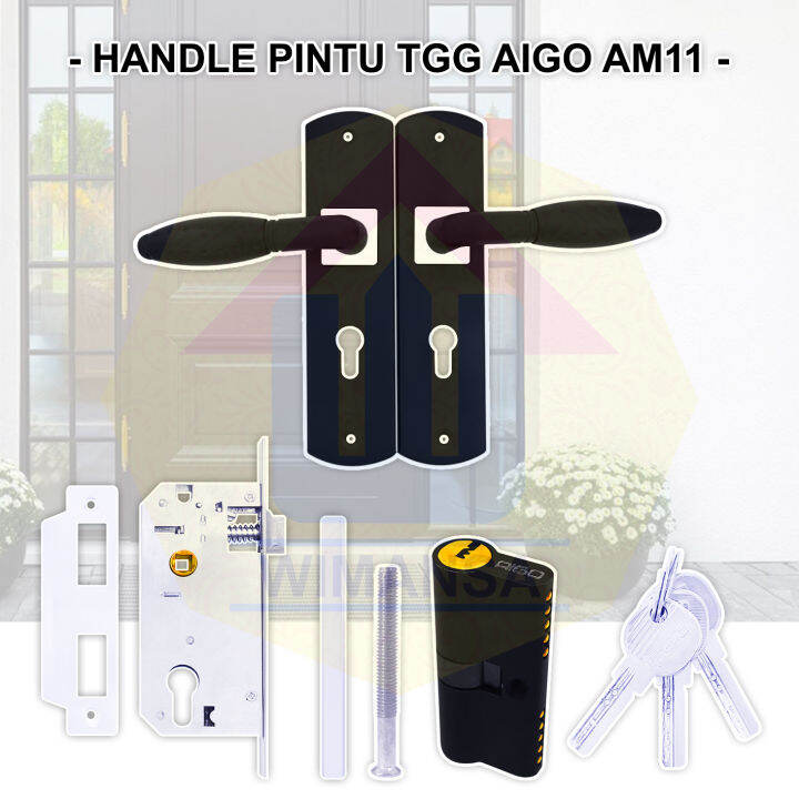HANDLE PINTU TANGGUNG AIGO AM11 BLACK SERIES | Lazada Indonesia