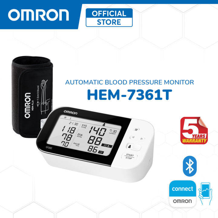 Omron Automatic Blood Pressure Monitor Atrial Fibrillation Hem-7361T at ...