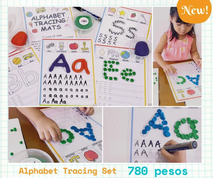 Alphabet A-Z Tracing and Playdough Set with Playdoughs | Children ...