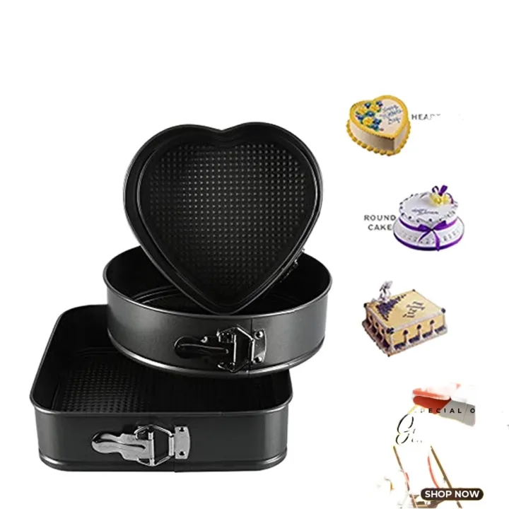 3 in 1 Cake Mold Set 24cm/26cm/28cm 3 Tier Layer Baking Pan Cake Mould ...