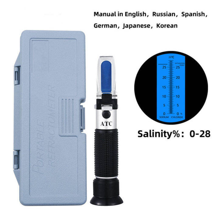 Food Salinometer 0-28 Handheld Optical Salinometer Refractometer Abbe ...