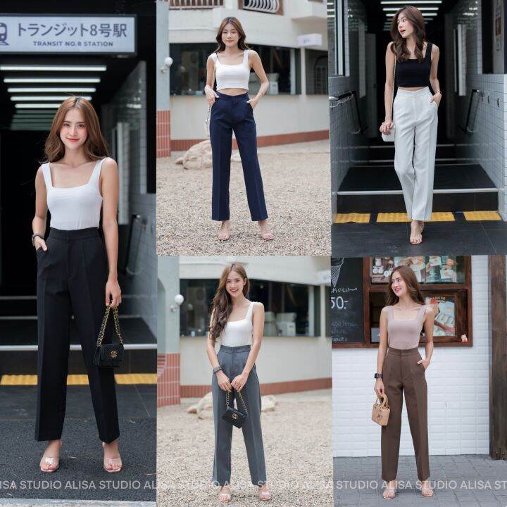 Alisa pants 016 - Tuberose กางเกงทรงกระบอก | Lazada.co.th