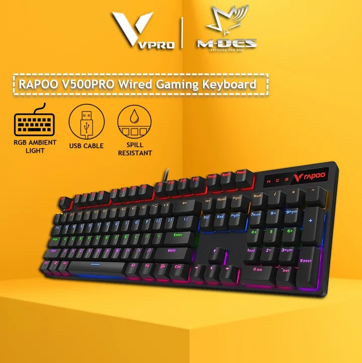 Rapoo V500 Pro Vpro RGB Backlit Mechanical Gaming Keyboard [2 Years Warranty] | Lazada