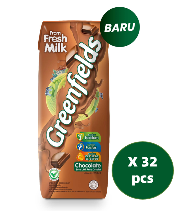 Greenfields Milk UHT Chocolate 250ml x 32 pcs | Lazada Indonesia