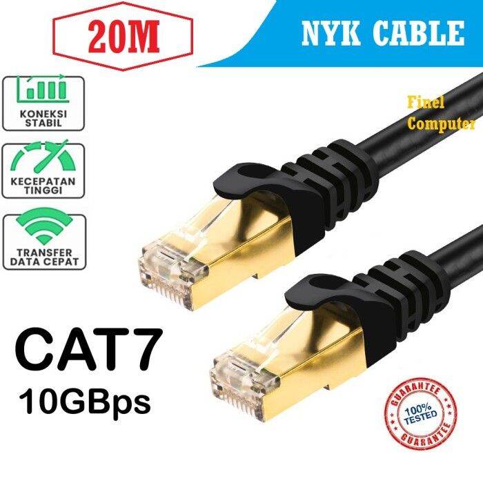 KABEL LAN Cat 7 NYK 20 Meter gold plated original Cable lan cat7 20m | Lazada Indonesia