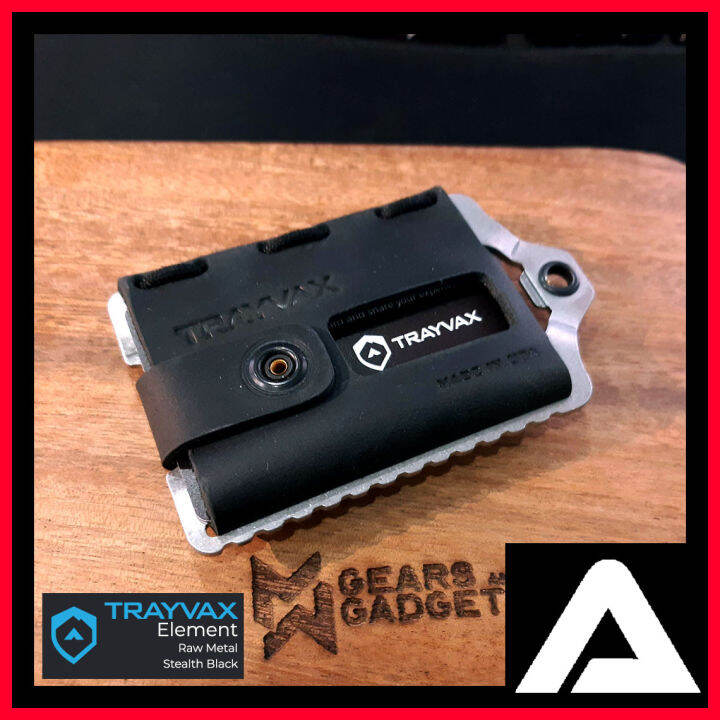 Trayvax Element Wallet - Raw Metal - Stealth Black Leather | Lazada PH