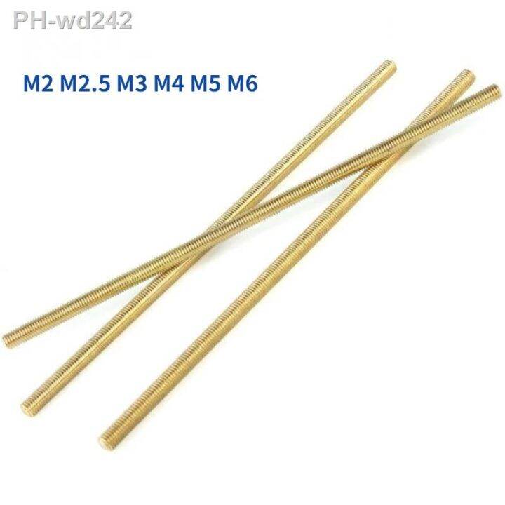 Brass Thread Rod M2 M2.5 M3 M4 M5 M6 Brass Metric Bolt Full Thread ...