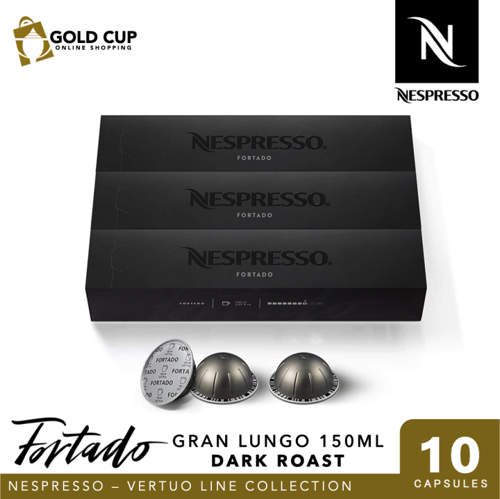 Nespresso Vertuo Line Fortado Gran Lungo (150ml) Dark Roast Espresso ...
