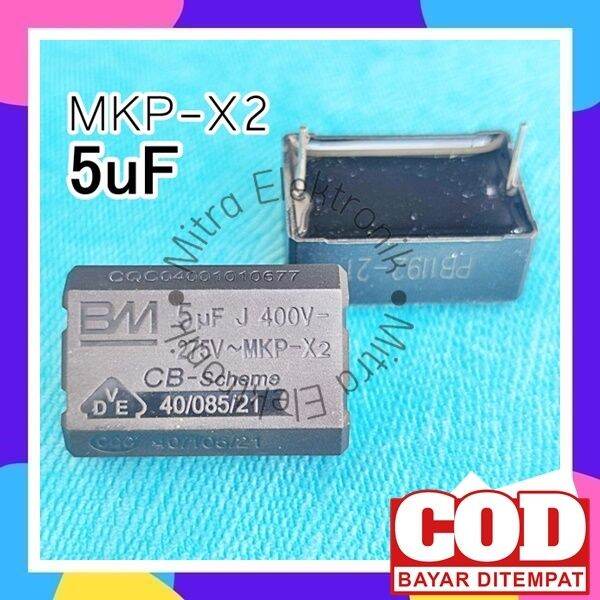 Kapasitor MKP-X2 5 Mikro 275V AC Kapasitor Kompor Listrik / 400V DC Horisontal / Mendatar ...